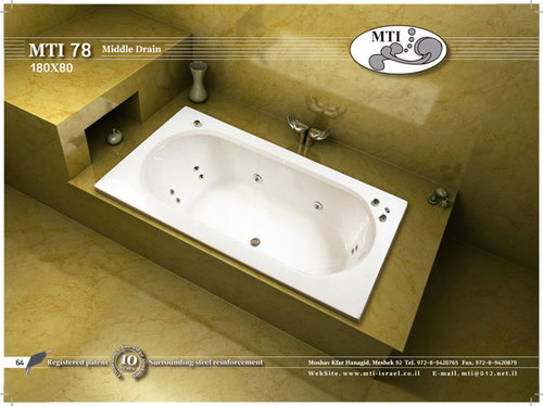 MTI USA אם.טי.אי אמבטיות ג'קוזי ומערכות ספא | אמבטיה מלבנית דגם 78 - אמבטיה אקרילית