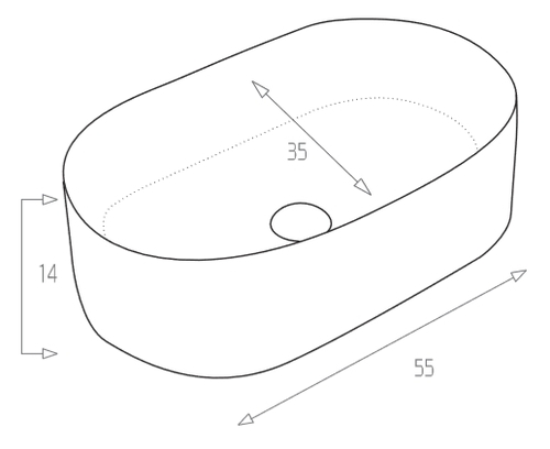 כיור מונח רגב 133082 לבן מבריק סבח Brazim.co.il