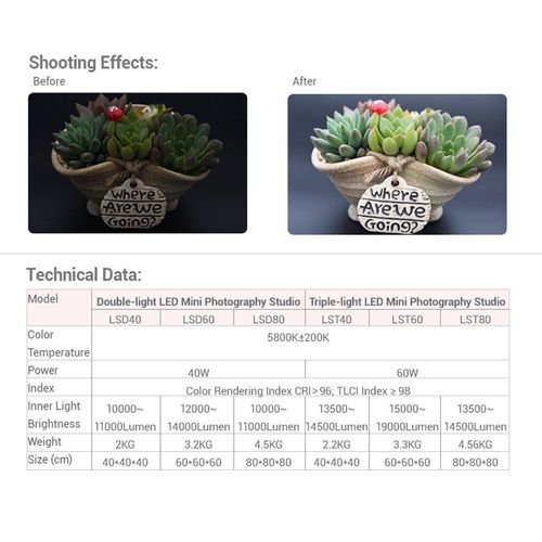 Godox LST-60 Triple light LED mini photography studio - אוהל אור גודוקס ...