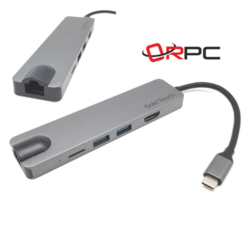 תחנת עגינה מיני Usb Type C עם חיבורי Su C06 Hdmi 2xusb Lan Tf Slot