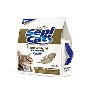 חול ספי קט מתגבש בניחוח טלק 8 ליטר SEPI CAT LIGHT WEIGHT