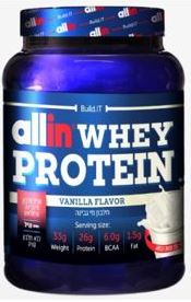 allin whey protein | אבקת חלבון מי גבינה | מכיל 759 גרם | אול אין | ALLIN