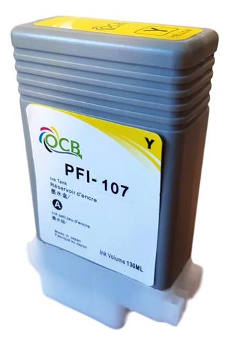 מיכל דיו קנון PFI-107 צהוב