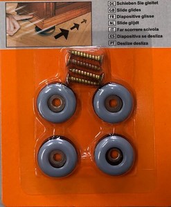 סט 4 מחליקים 22 מ"מ - מחליקים/מסמרי כסא