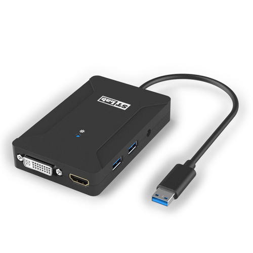 תחנת עגינה Stlab U 1100 Usb 3 0 Mini Dock Hdmi Dvi Hub תחנות