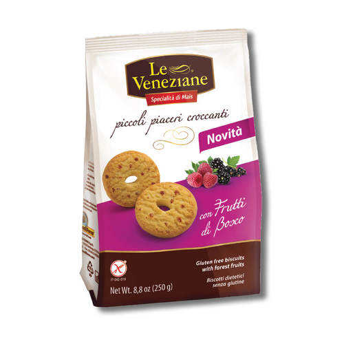 ביסקוויט מקמח תירס עם פירות יער 250 גרם לה ונציאן Gluten Free Biscuits ...