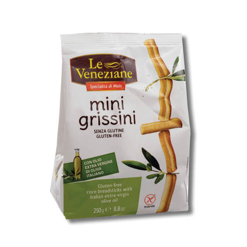 מיני גריסיני ללא גלוטן עם שמן זית 250 גרם לה ונציאן Mini Grissini ...
