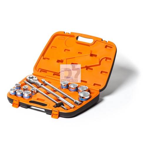 סט בוקסות דרייב "3/4, 14 חלקים 22-50 מ"מ במזוודת פלסטיק GS KING TOOLS ...