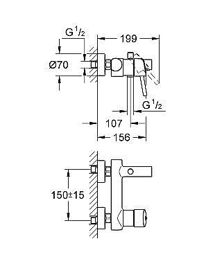 סוללה חיצונית לאמבט קומפלט GROHE 32211001 מסדרת קונצ'טו - - ברזי סוללה ...