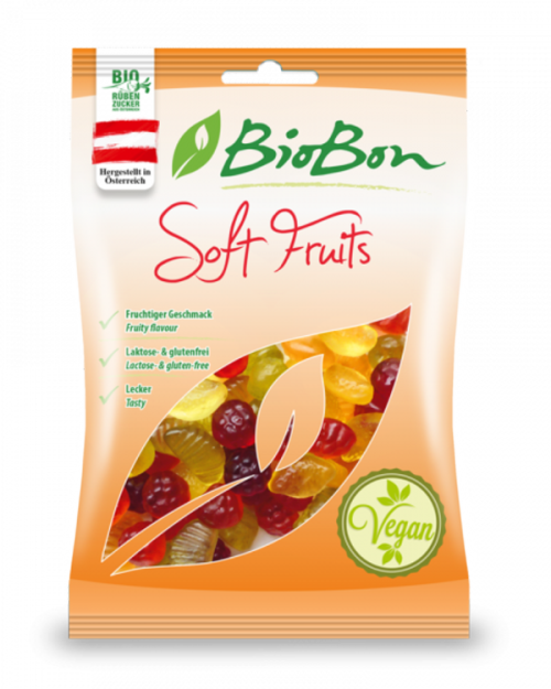 סוכריות גומי אורגניות בטעם פירות 100 גרם ביו בון Soft Fruits 100 gr Bio ...