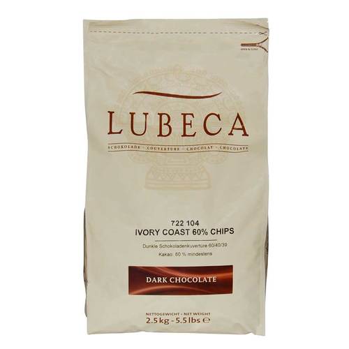 שוקולד מריר 55% מהדרין 10 קילו LUBECA לובקה - Lubeca - שוקולד וצימקאו