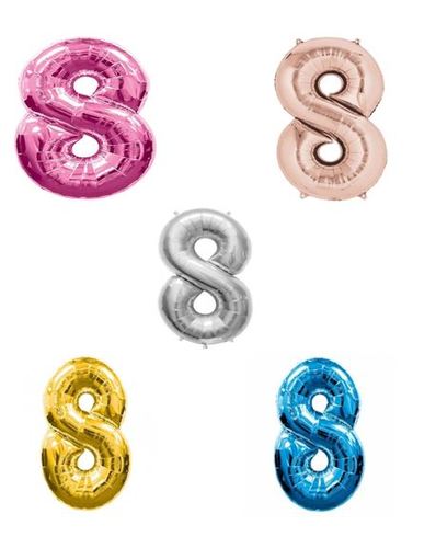 בלון ספרה 8 "34 - צבעים לבחירה - בלוני מספרים