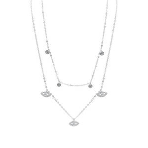 עגילי כסף לילדות - דגם עגיל נופל עין כחולה