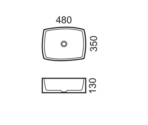 כיור מונח 48X35 ס"מ דגם דורין חרס לבן - סניטק