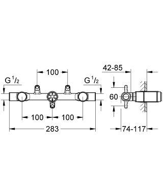 גוף פנימי 29025000 GROHE גרואה - GROHE - ברזים מהקיר לכיור רחצה