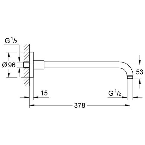 זרוע למקלחת מהקיר GROHE דגם 28982000 - GROHE - מוצרי GROHE