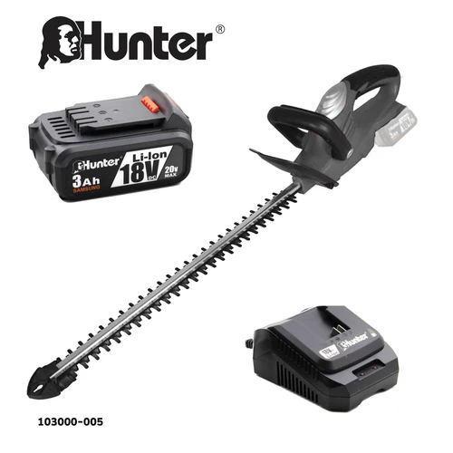 גוזם גדר חי 18v עם סוללה Hunter | 3A/h - HUNTER - גוזמי גדר ודשא