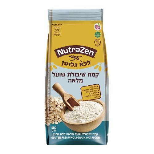 מוצרי מזון : קמח שיבולת שועל מלאה ללא גלוטן 500 גר' NutraZen