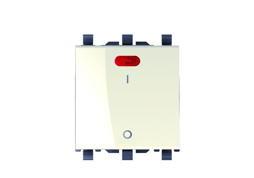 מפסק דו קטבי מואר לד אדום 2 מודול 2 מודול לבן Nisko switches - Nisko switches - מפסקים תחת הטיח