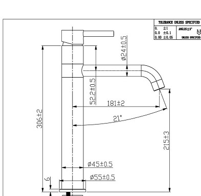 ברז פיה מסתובבת לכיור רחצה ברונזה 80764 ורד Vered - - ברזים