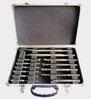 מזוודת 13 יח' מקדחים ואזמלים לפטישון ROHER-PRO | אביזרים נלווים לכלים ...