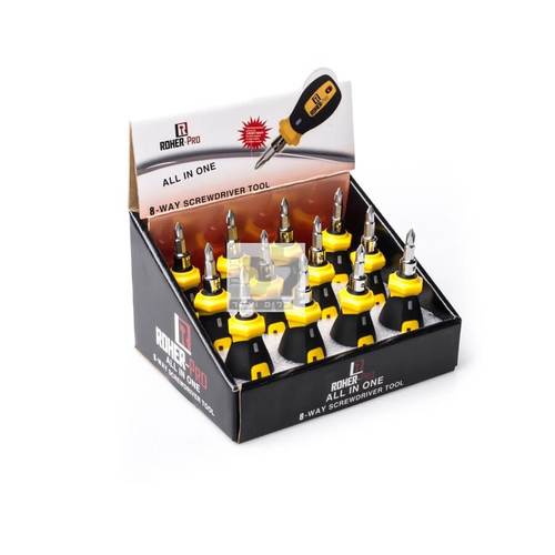 מארז 12 מברגים מקצועיים שמונה באחד (קצר- 38 מ"מ) ROHER-PRO - ROHER-PRO ...