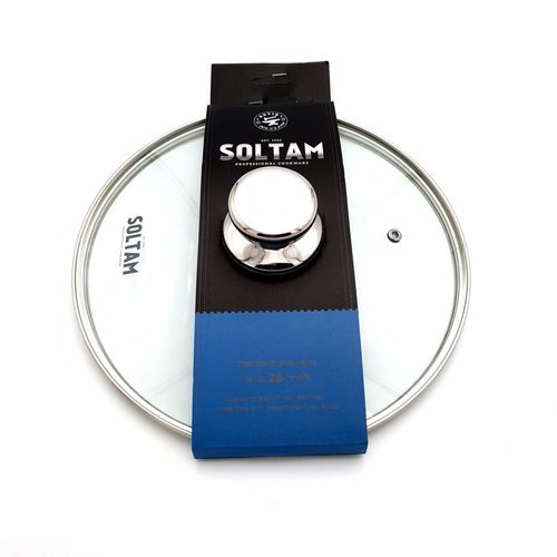 מכסה זכוכית 26 ס"מ טבעת נירוסטה סולתם SOLTAM - SOLTAM - מכסים