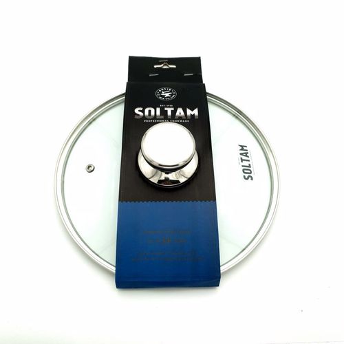 מכסה זכוכית 24 ס"מ טבעת נירוסטה סולתם SOLTAM - SOLTAM - מכסים