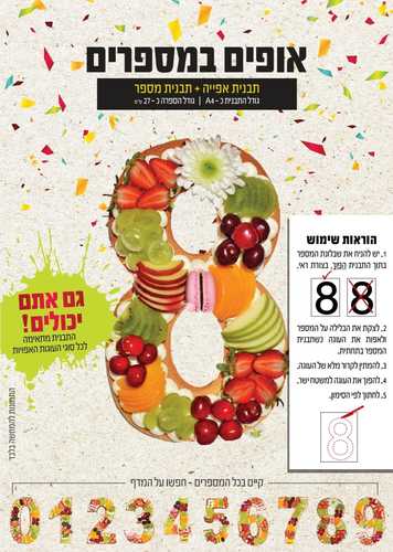 "אופים במספרים -תבנית אפיה- שבלונה של הספרה 8