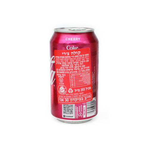 קוקה קולה בטעם דובדבן 355 מ"ל Coca Cola - Coca cola - משקאות קלים