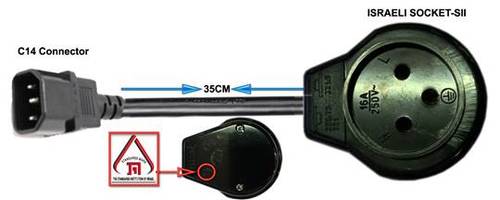 C14 to Single IL Socket - כבלי מתח חיצוניים למחשבים, שרתים וציוד היקפי