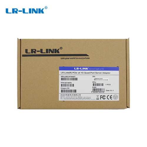 LREC9704HT PCI-Express X4 Quad Port Gigabit Server Network Card Adapter ...