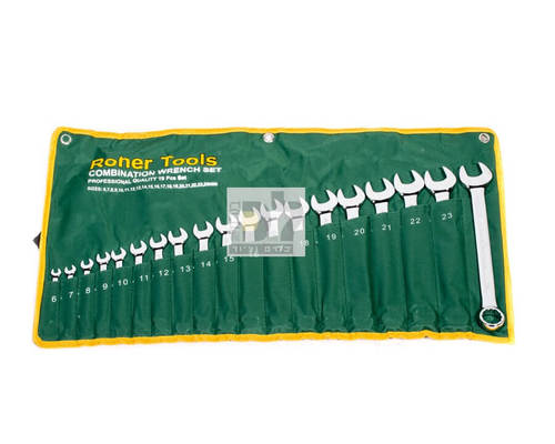 סט 19 מפתחות רינג פתוח 6-24 מ"מ ברצף נגד החלקה ROHER-PRO - ROHER-PRO ...