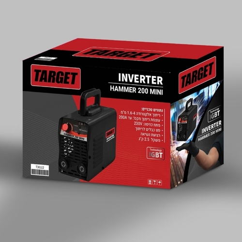 רתכת אלקטרונית INVERTER HAMMER 200MINI T30112 כולל מסיכה אלקטרונית ...