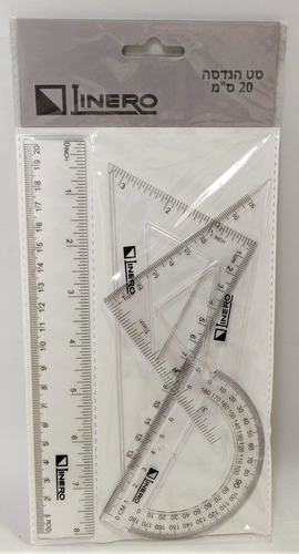 סט הנדסה 20 ס"מ LINERO - סרגלים