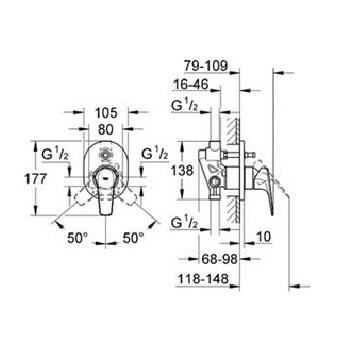 GROHE אינטרפוץ קומפלט 4 דרך 29045000 - GROHE - ברזים GROHE