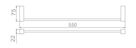 מוט כפול למגבת 801481 סדרת ארט Art כרום חמת - HAMAT - מוטות למגבות ...