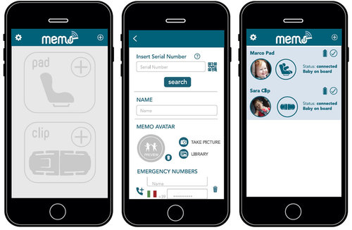 קליפס זיכרון מתחבר BT למניעת שכחת ילדכם ברכב דגם Memo Clip Peg Perego ...
