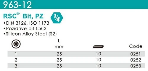 מ.מ.ש.ר | ביט פוזידרייב PZ1 טיטניום ווירלפאוור באורך 25 מ"מ