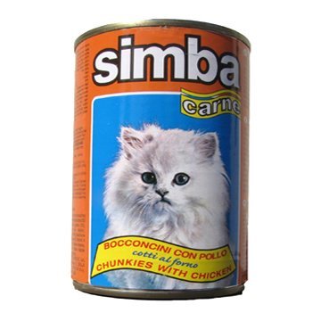 אוכל לחתולים שימורי סימבה עוף לחתול 415 גרם Simba Chicken Canned ...