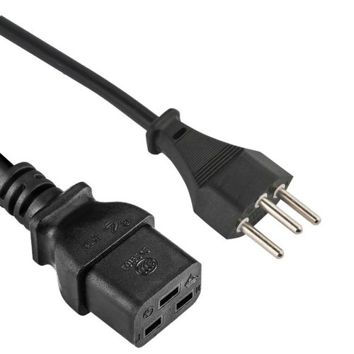 כבל מתח ברזילאי 19C באורך 3 מטר Brazilian power-cord + C19 H05VV-F 3Gx1 ...