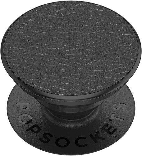 Popsocket דגםPebbled Vegan Leather Black - - PopSockets
