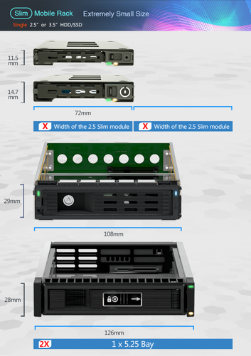 S-12TM EZ Swap Mobile Rack SNT - - Slim Mobile Rack