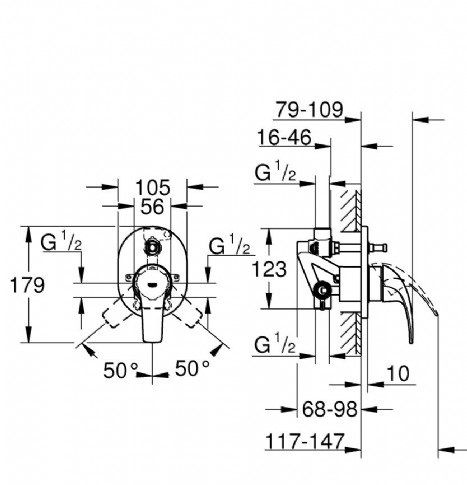 GROHE אינטרפוץ 4 דרך קומפלט 29043000 - GROHE - ברזים GROHE