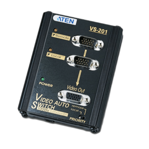 ATEN 2-Port VGA Switch Wall Plate VS201 - VIDEO Extender/Splitter/ Switch/Converter