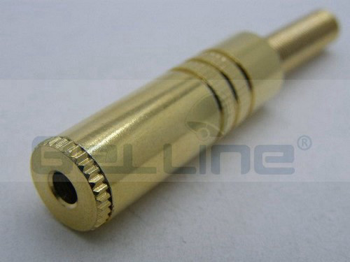 שקע 3.5MM מונו על-חוט מתכת מוזהב - בננות / שקעים / תקעים