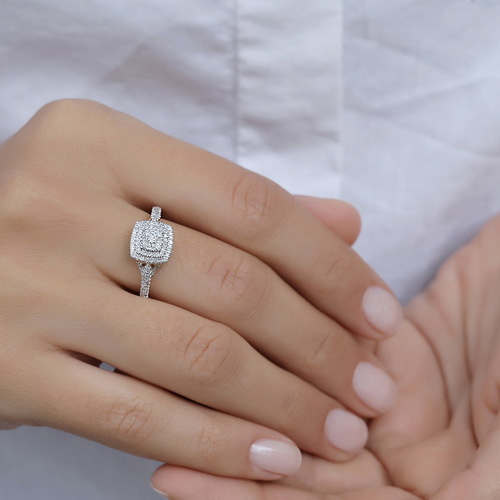 טבעת יהלומים מעוצבת 0.32ct מזהב 14K - טבעות יהלומים