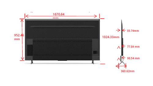 טלוויזיה ‏‏“75 TCL QLED 75C725 4K - TCL - טלוויזיות