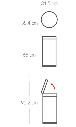 פח אשפה עגול למטבח 30 ליטר - SimpleHuman - הזמינו אונליין Bath Plus