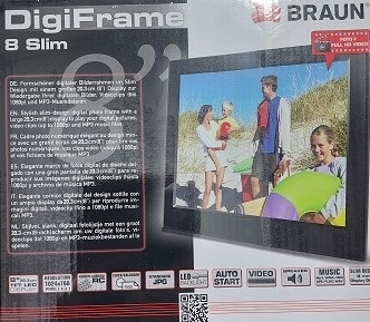 DIGIFRAME 808 מסגרת דיגיטלית בראון 8 אינץ